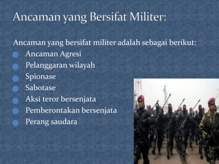 Ancaman dan tantangan dalam membangun integritas nasional | PPTX