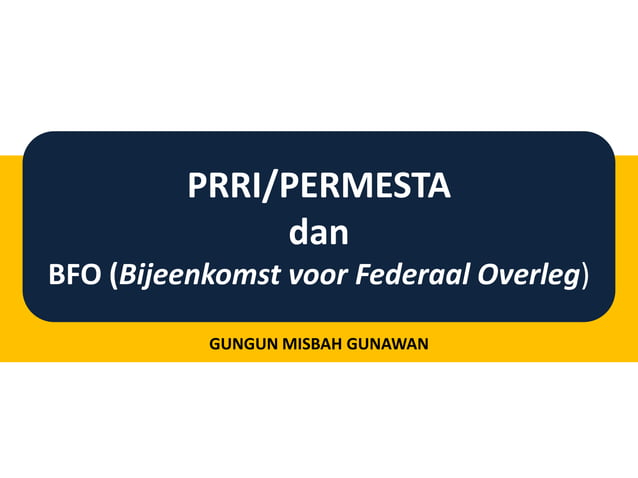 Ancaman disintegrasi sistem pemerintahan PRRI/PERMESTA dan BFO | PDF