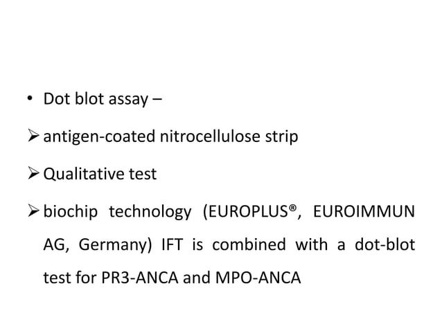 Anca testing in small vessel vasculitis | PPT
