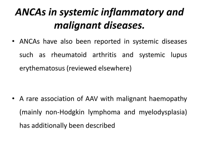 Anca testing in small vessel vasculitis | PPT