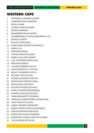 ANC candidate list 2019 elections | PDF