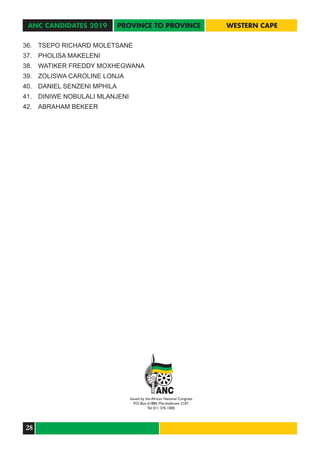 ANC candidate list 2019 elections | PDF