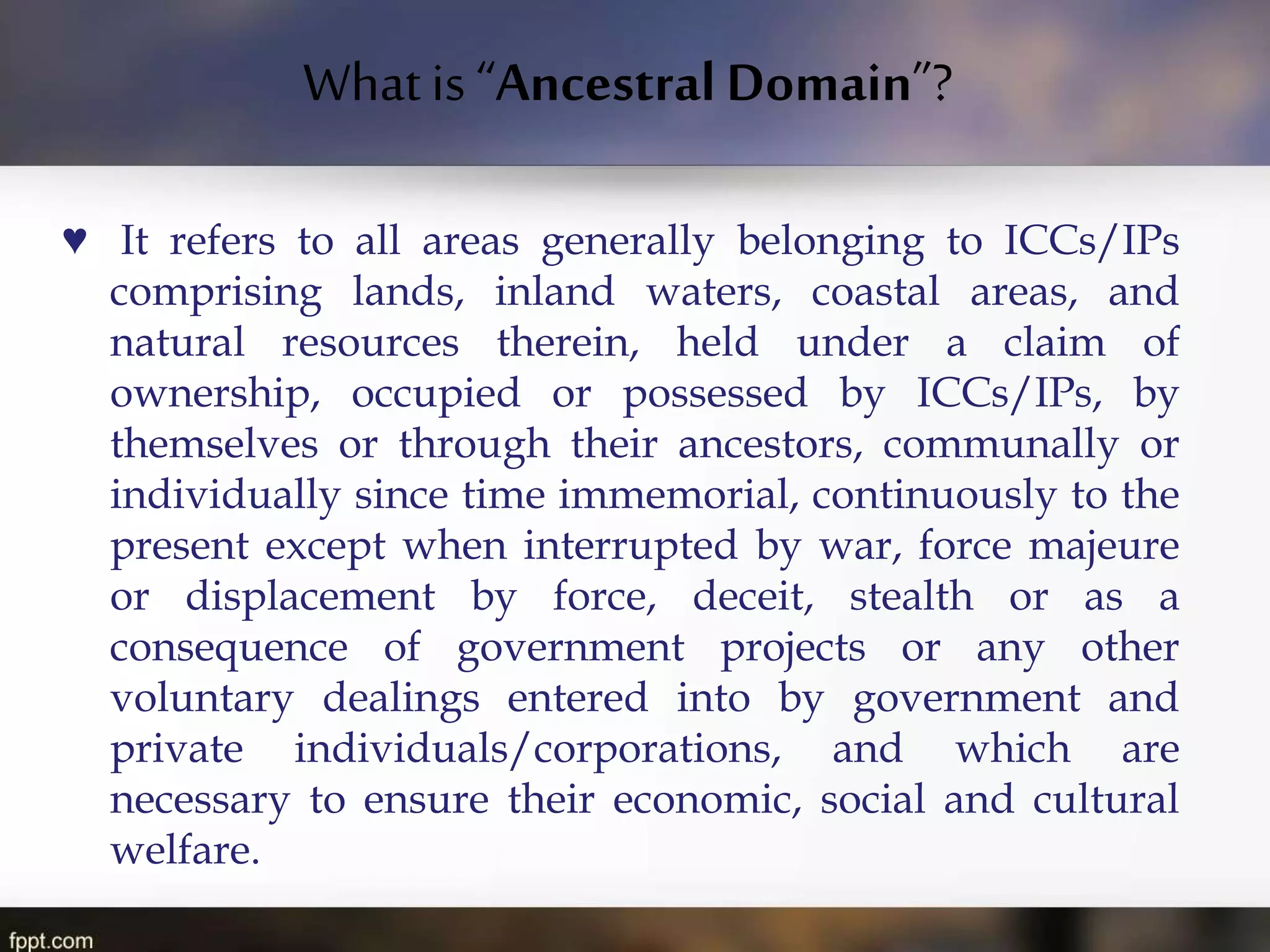 Ancestral Claims and Domains | PPTX