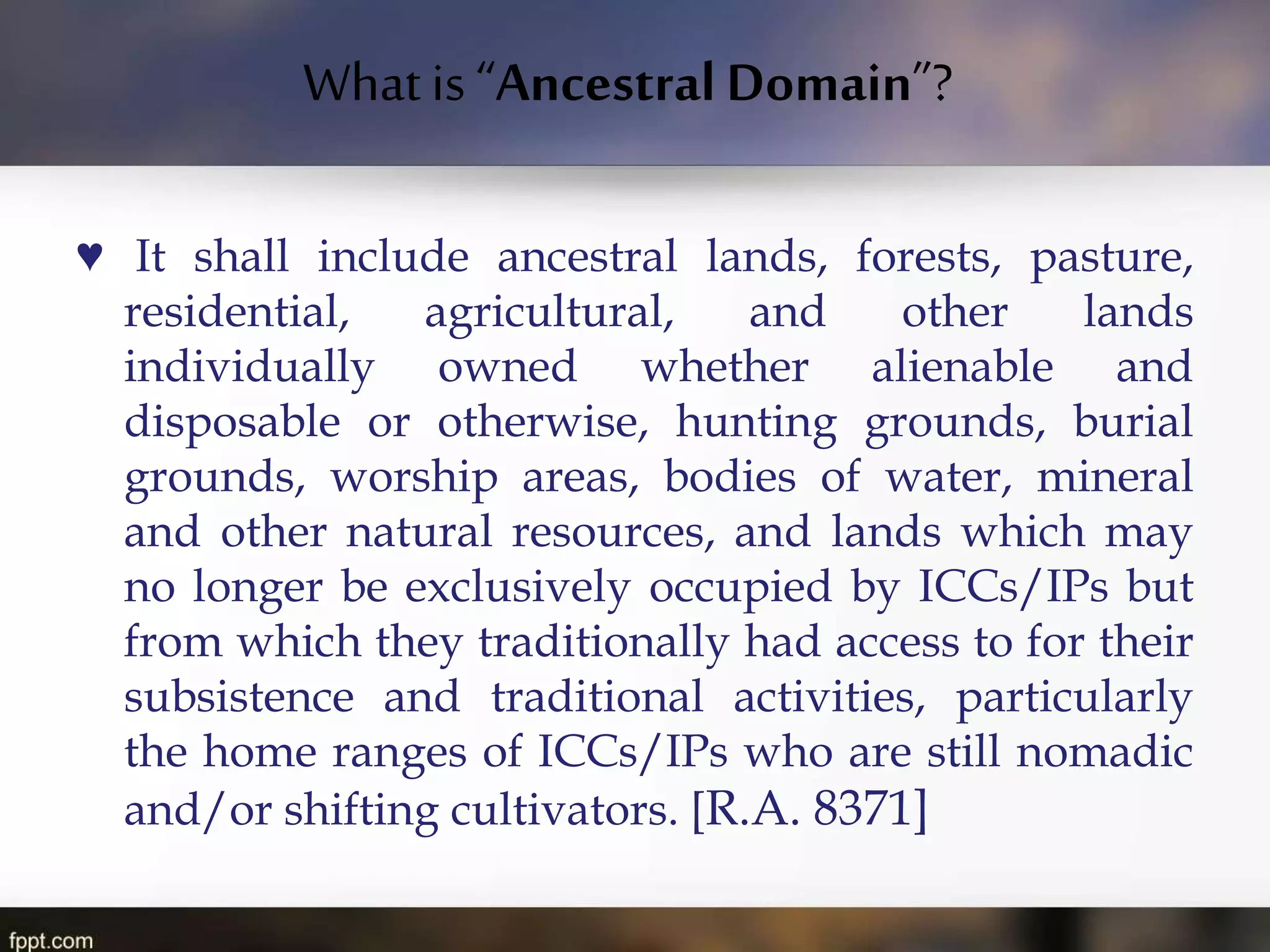 Ancestral Claims and Domains | PPTX