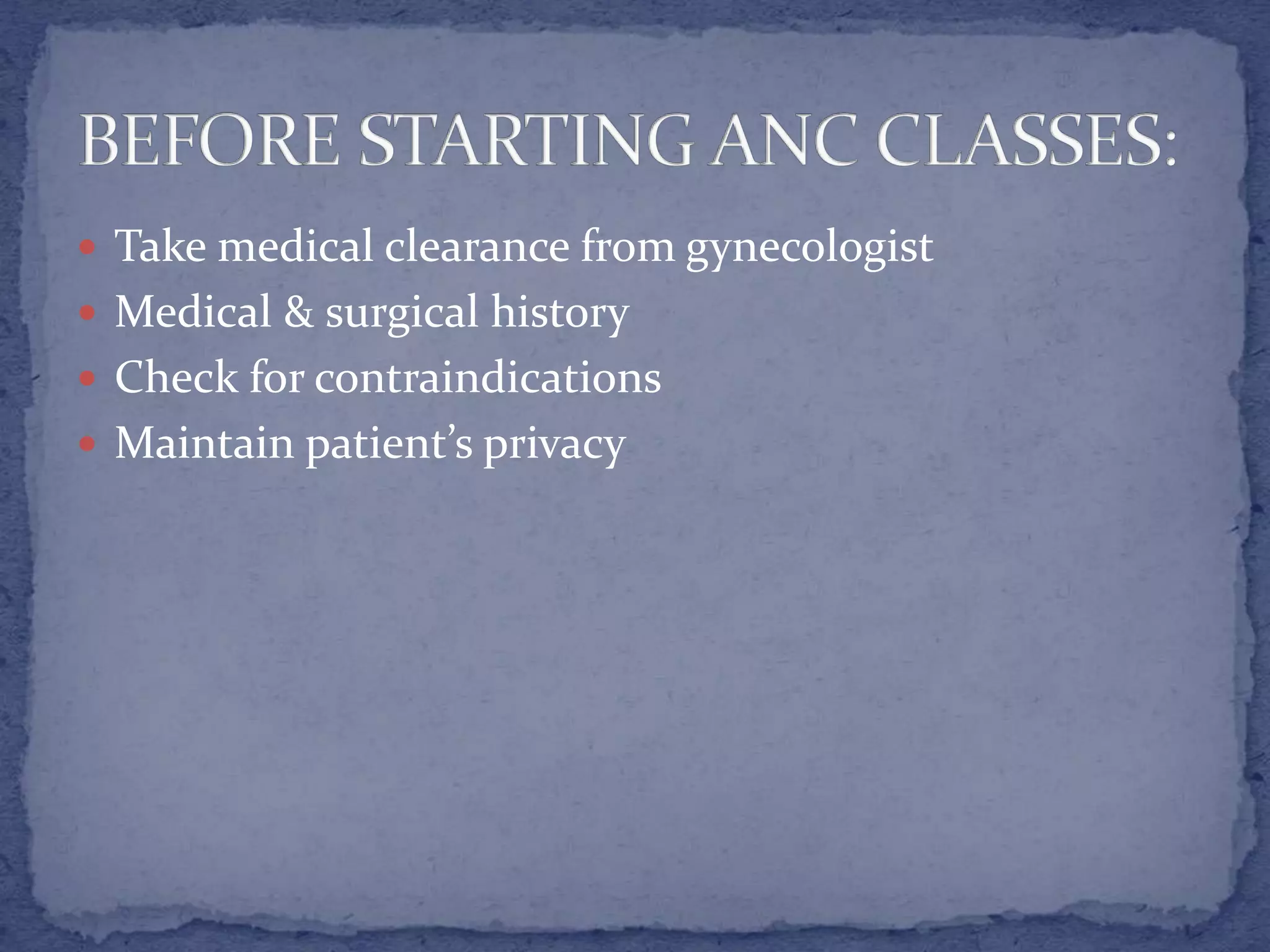 Anc physiotherapy evaluation | PPT