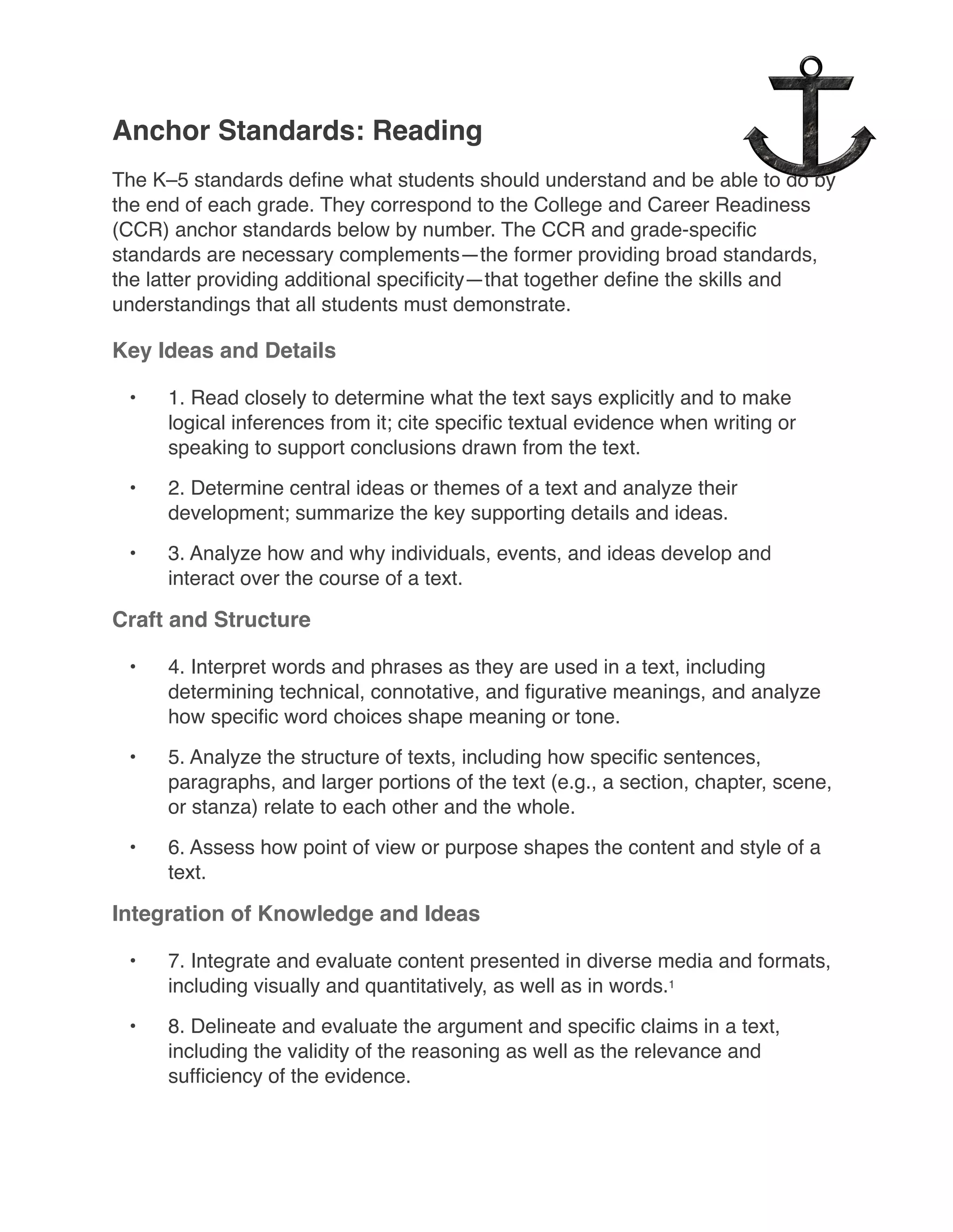 Anchor Skills: Reading | PDF