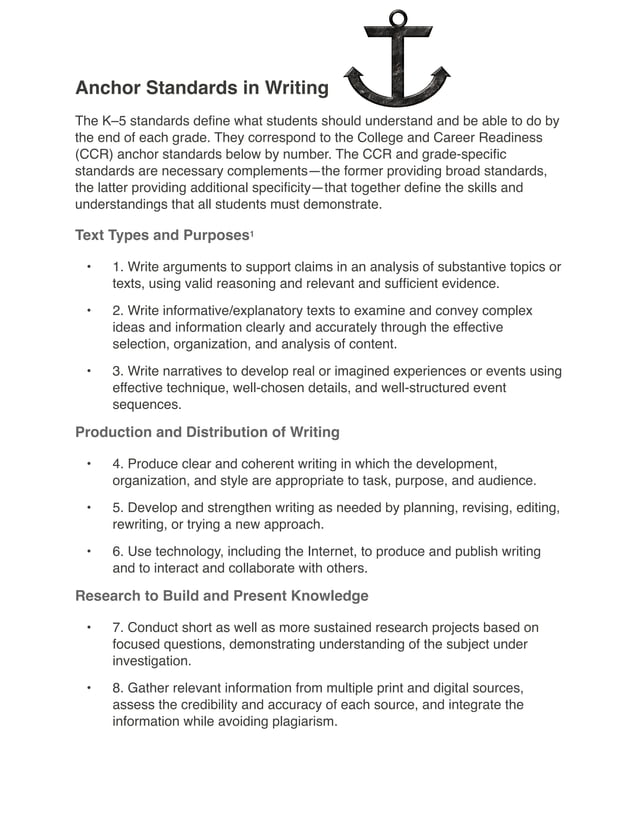 Anchor Skills: Writing | PDF