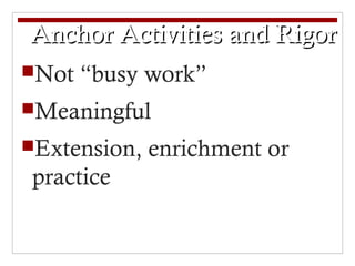 Anchor activities | PPS | Homework and Study | Education