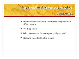 Anchor activities | PPS | Homework and Study | Education
