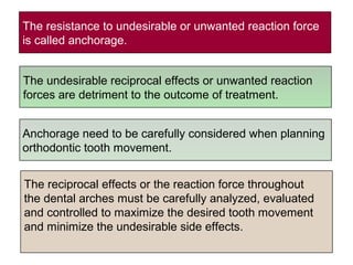 ANCHORAGE IN ORTHODONTICS (4th BDS) | PPT