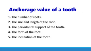 Anchorage in Orthodontic | PPTX