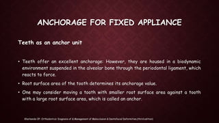 Anchorage and its control | PPTX