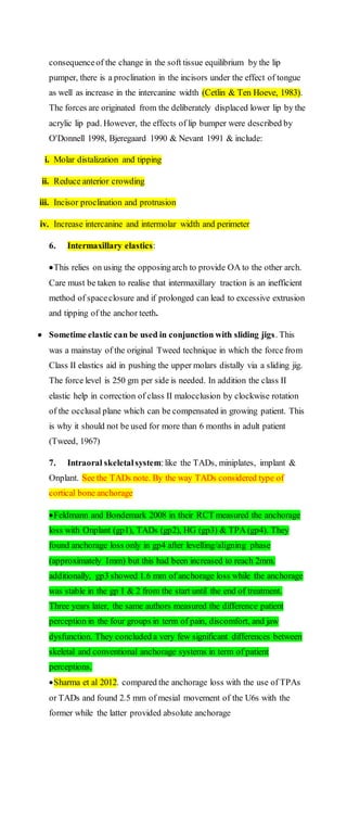 Orthodontic anchorage / for orthodontists by Almuzian | DOCX
