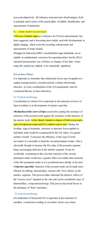 Orthodontic anchorage / for orthodontists by Almuzian | DOCX