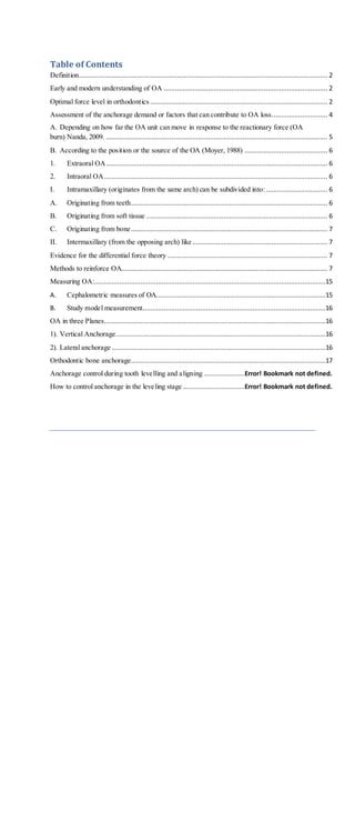 Orthodontic anchorage / for orthodontists by Almuzian | DOCX