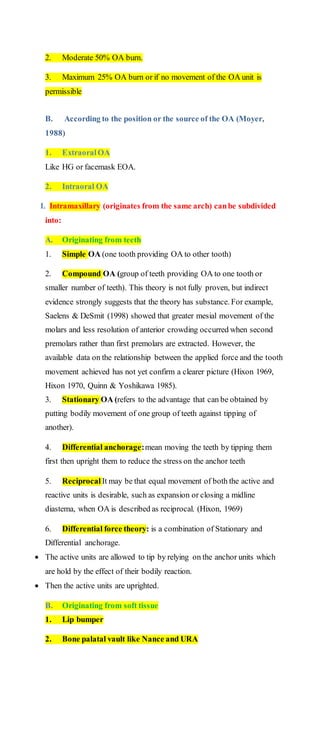 Orthodontic anchorage / for orthodontists by Almuzian | DOCX