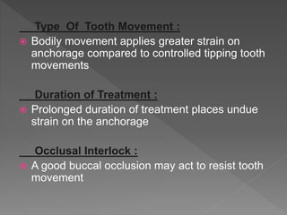 Anchorage in orthodontic treatment | PPTX