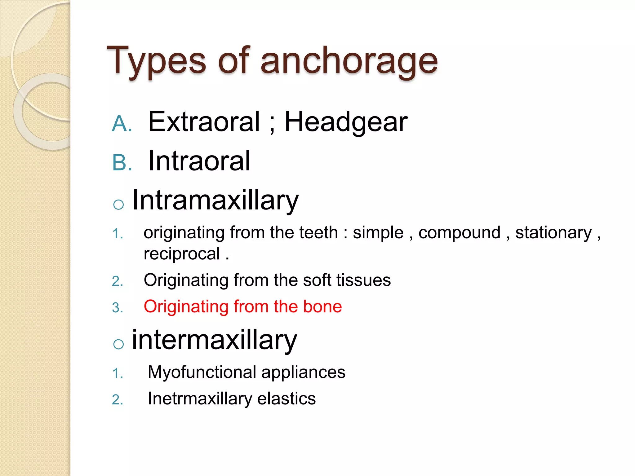 Anchorage in orthodontics- Dr Lubna Abu Alrub | PPTX