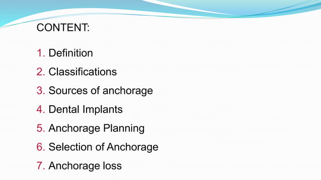 Anchorage in orthodontics | PPTX