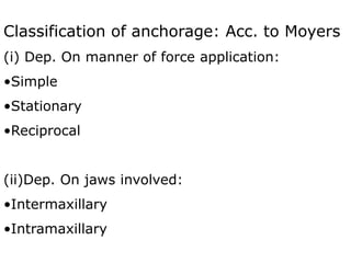 Anchorage in orthodontics | PPT