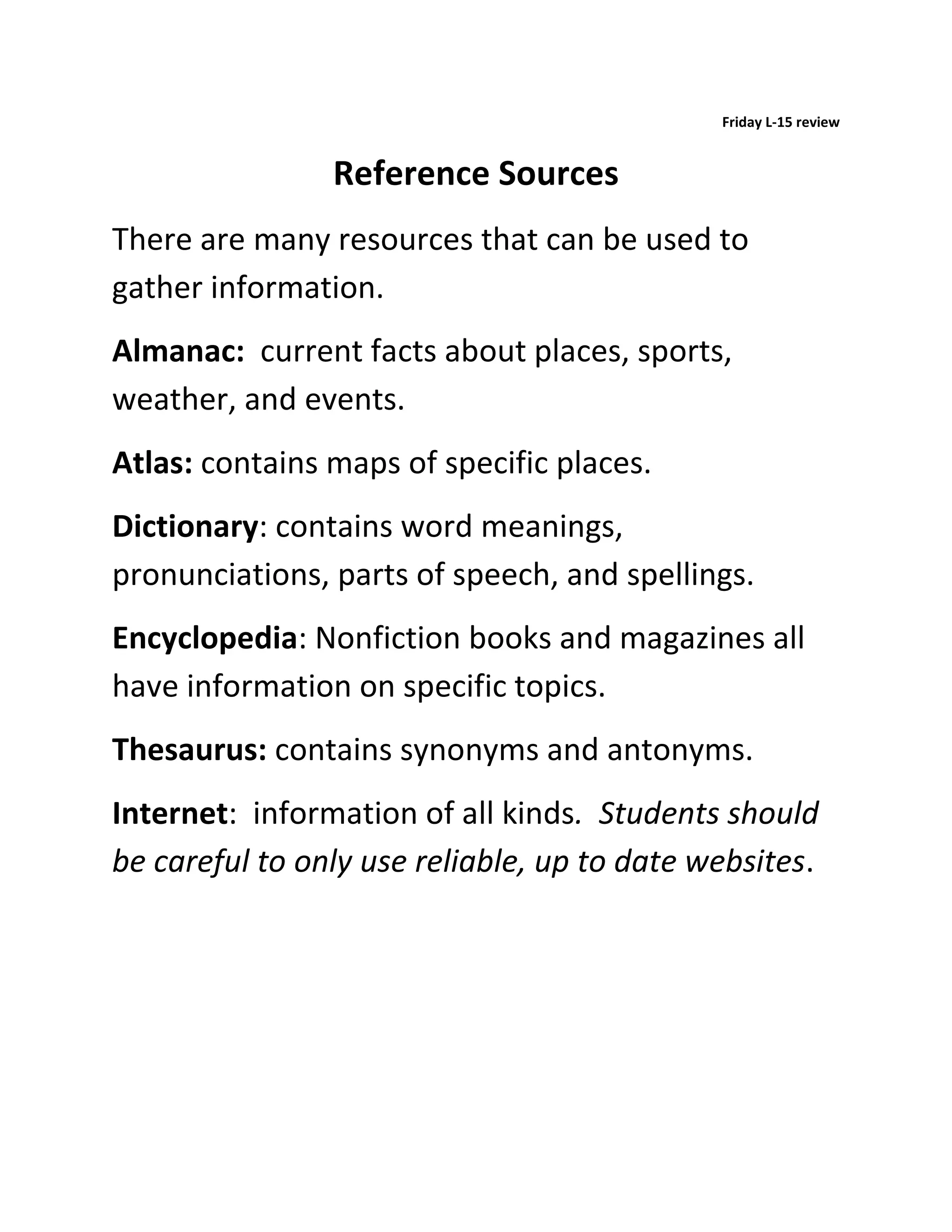 Anchor chart l 15 reference sources. | DOCX
