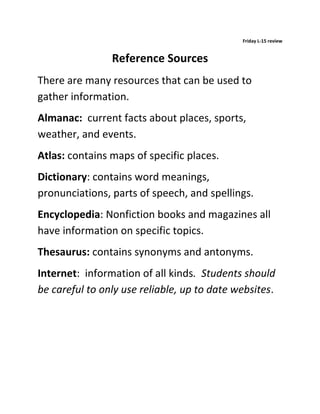 Anchor chart l 15 reference sources. | DOCX