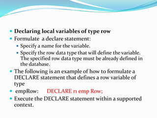 Anchor data type,cursor data type,array data type | PPTX | Databases | Computer Software and ...