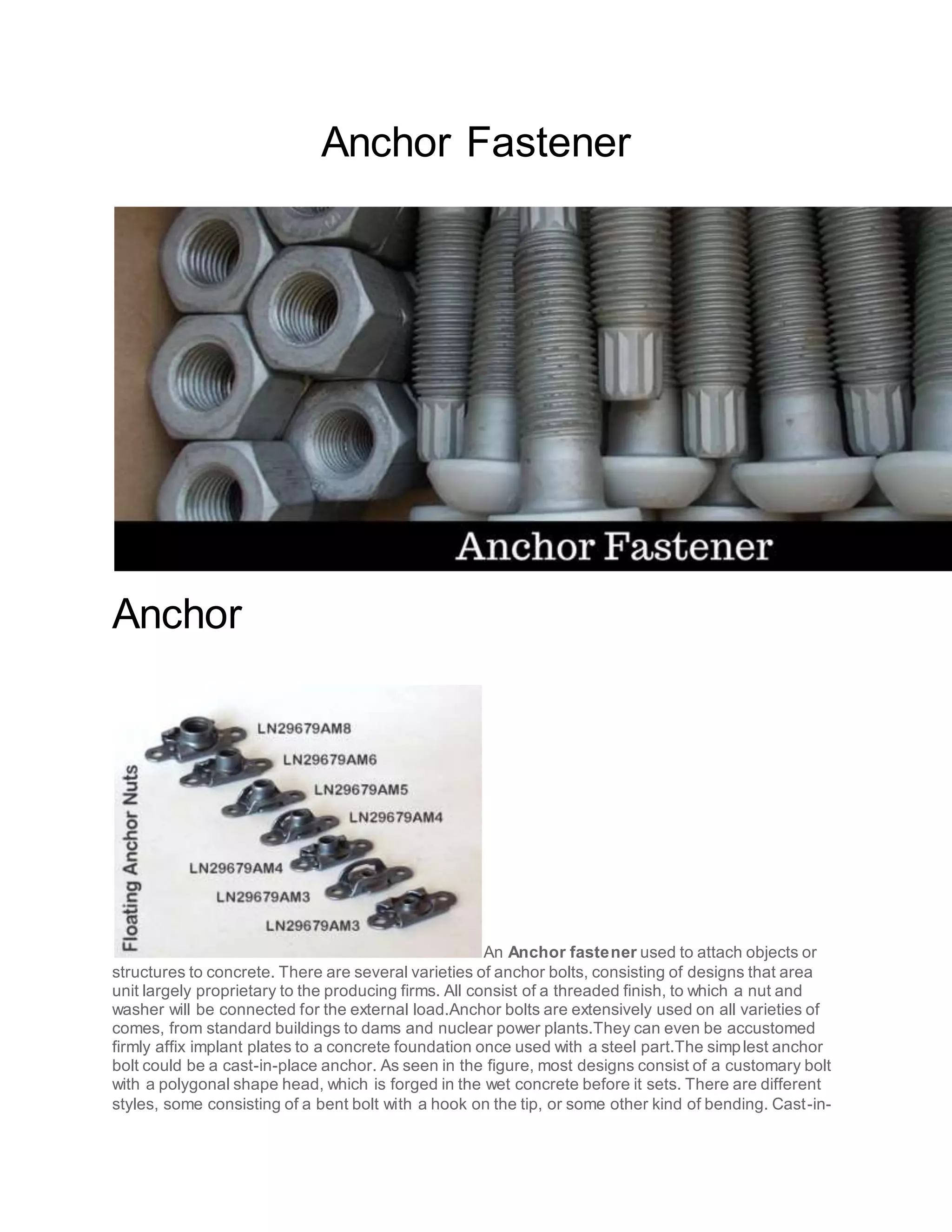 Anchor fastener | DOCX