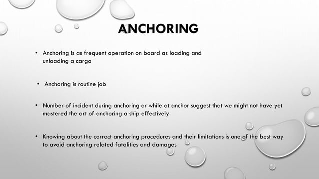 STANDARD ANCHORING AND ANCHORING PROCEDURES | PDF