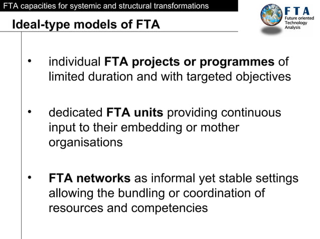 Building FTA capacities for systemic and structural transformations ...