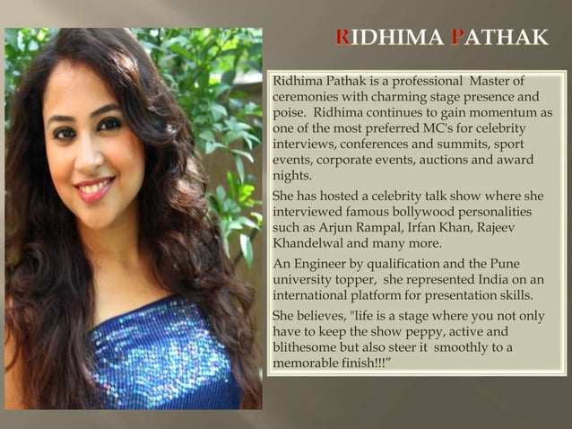 Anchor ridhima pathak | PPT