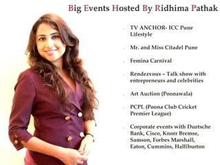Anchor ridhima pathak | PPTX | Pop Culture