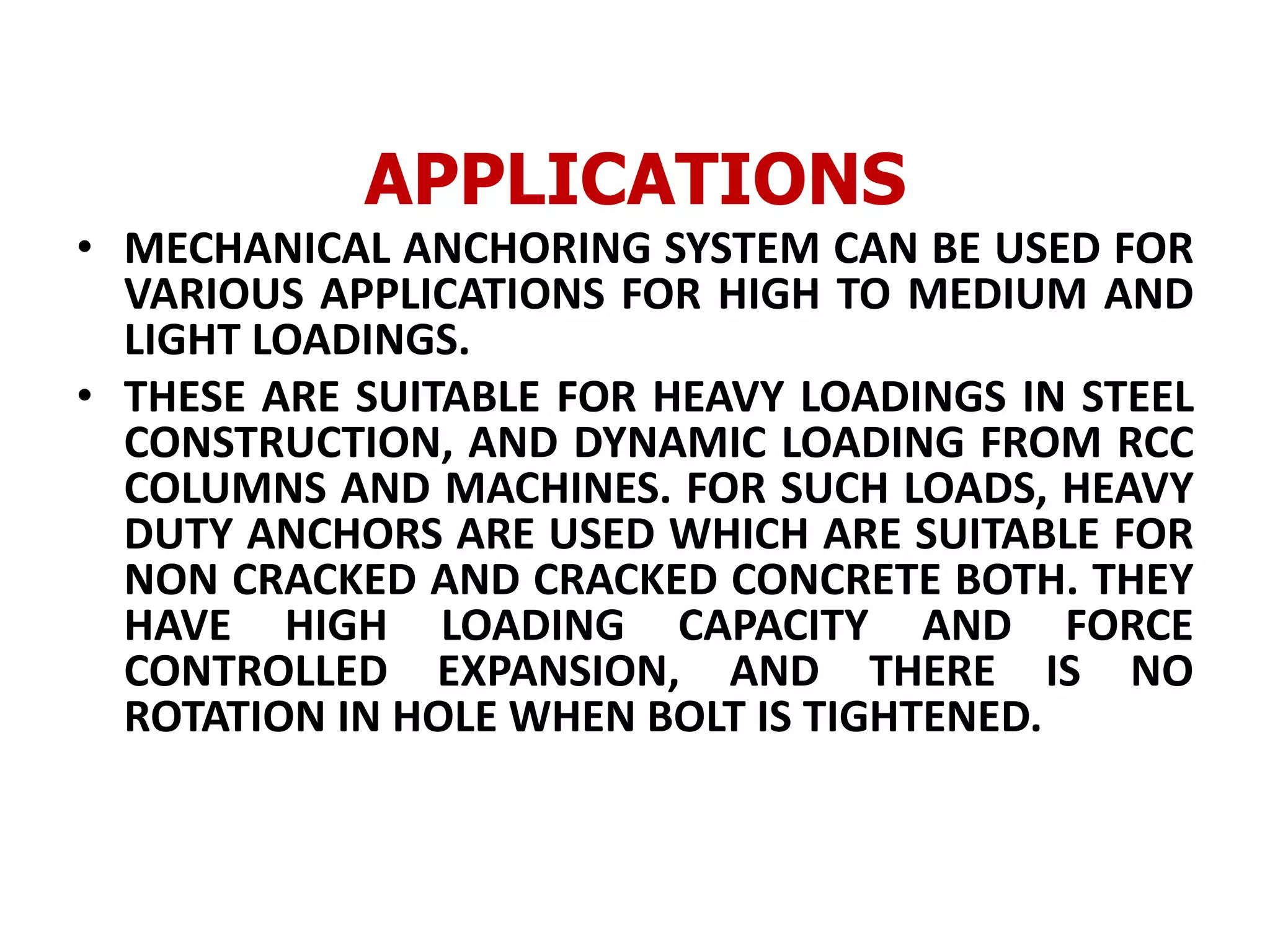Anchors in civil engineering works | PPTX