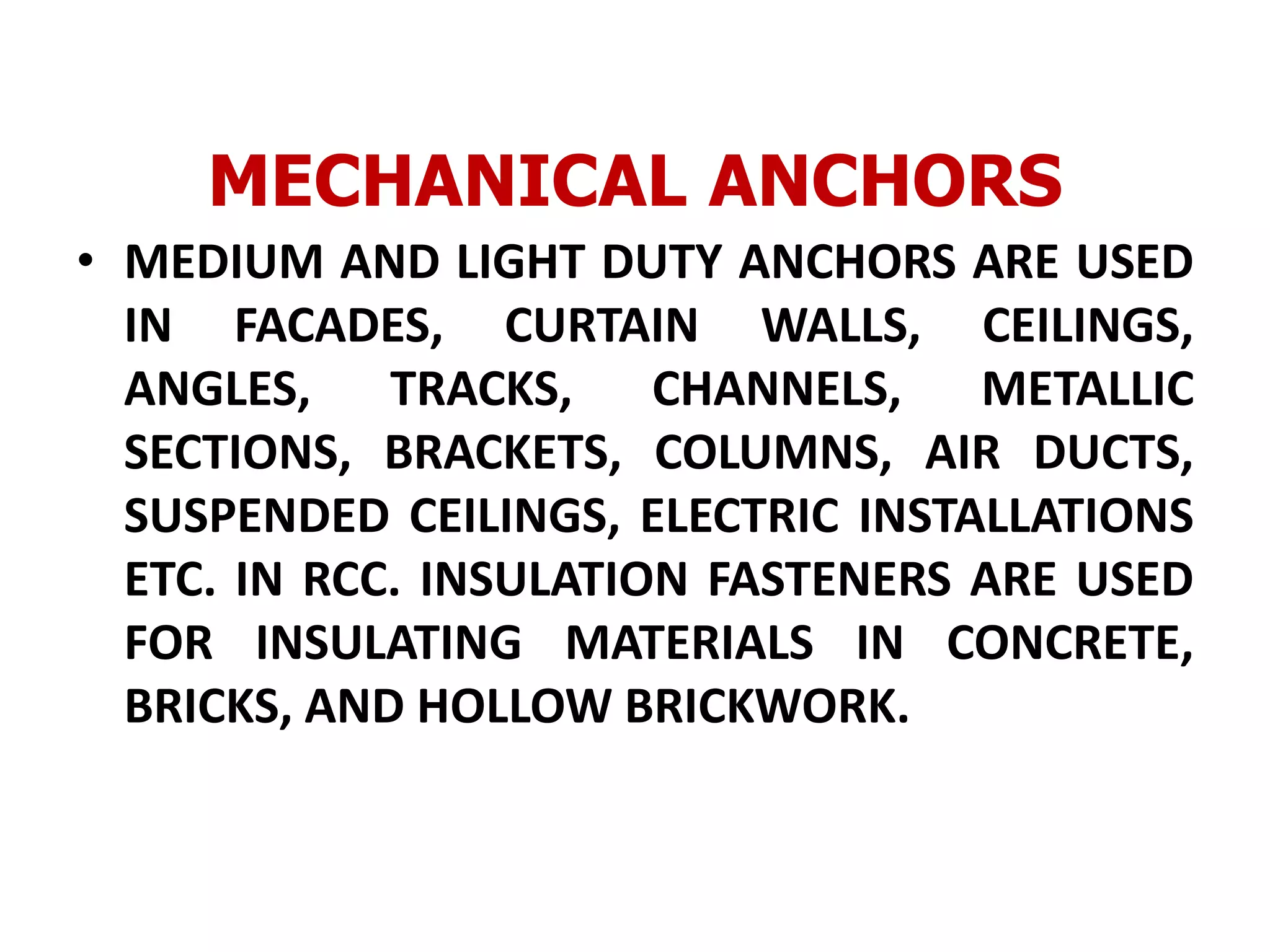 Anchors in civil engineering works | PPTX