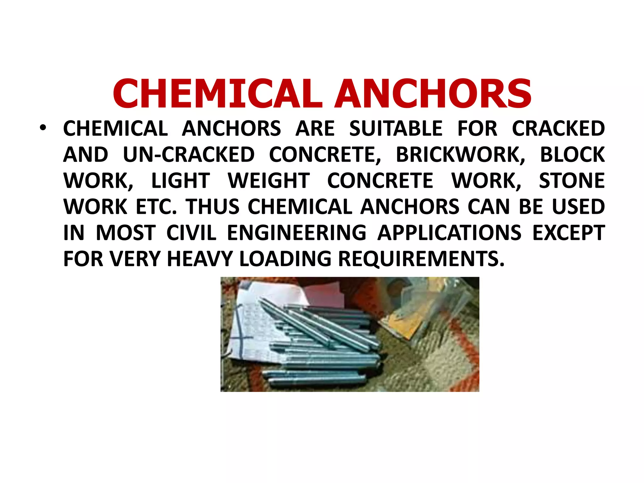 Anchors in civil engineering works | PPTX