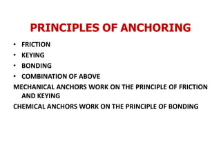 Anchors in civil engineering works | PPTX