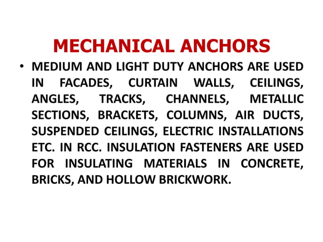 Anchors in civil engineering works | PPTX