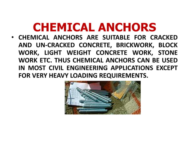 Anchors in civil engineering works | PPTX