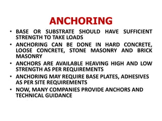 Anchors in civil engineering works | PPTX