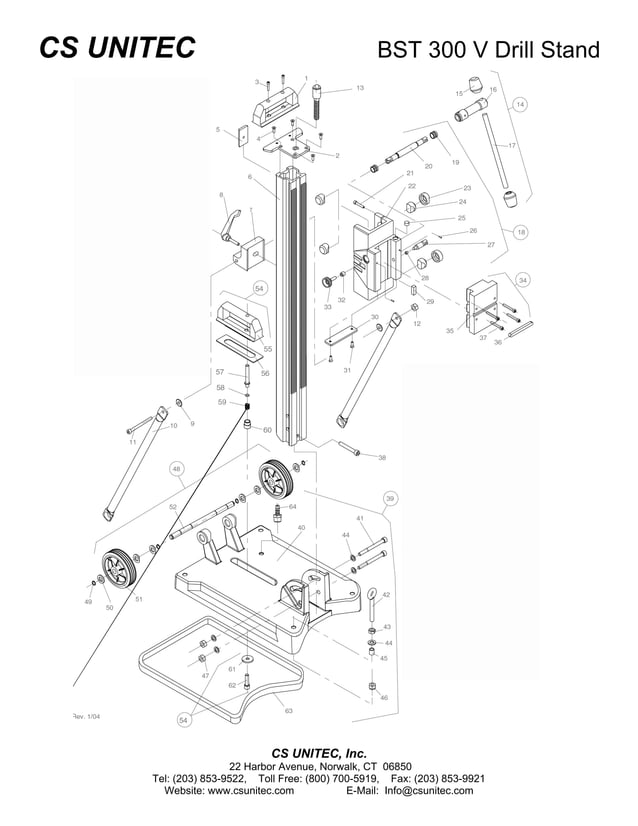 Anchor Stand Schematic for CS Unitec Core Drills: BST 300 V | PDF
