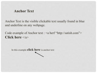Anchor text | PPTX | Web Design and HTML | Internet