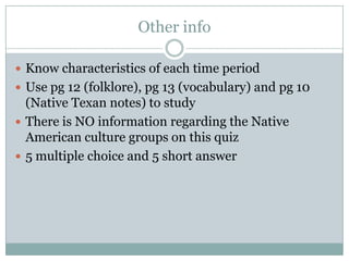 Ancient Texans Quiz Review | PPT