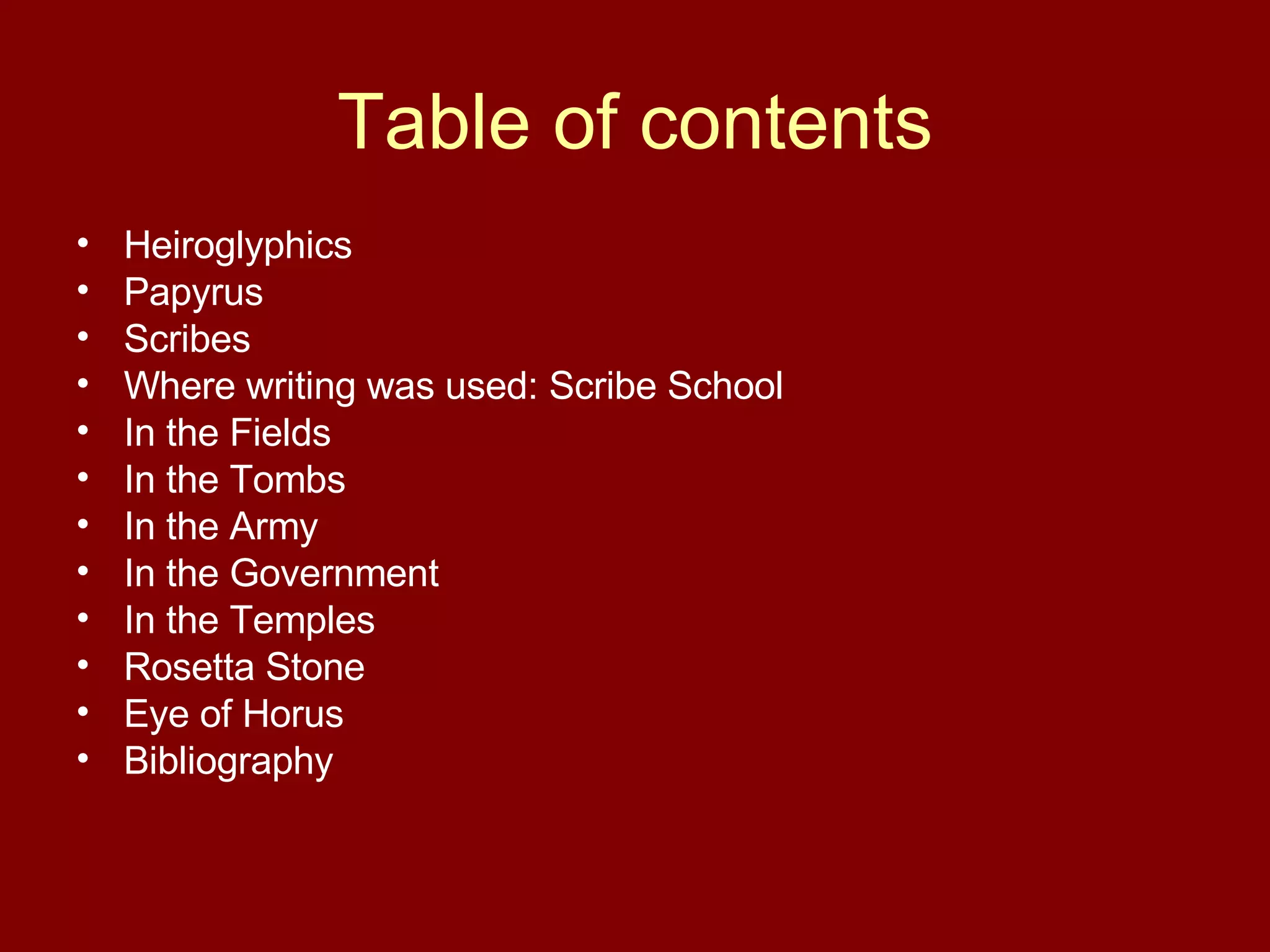 Ancient Egypt Writing | PPT