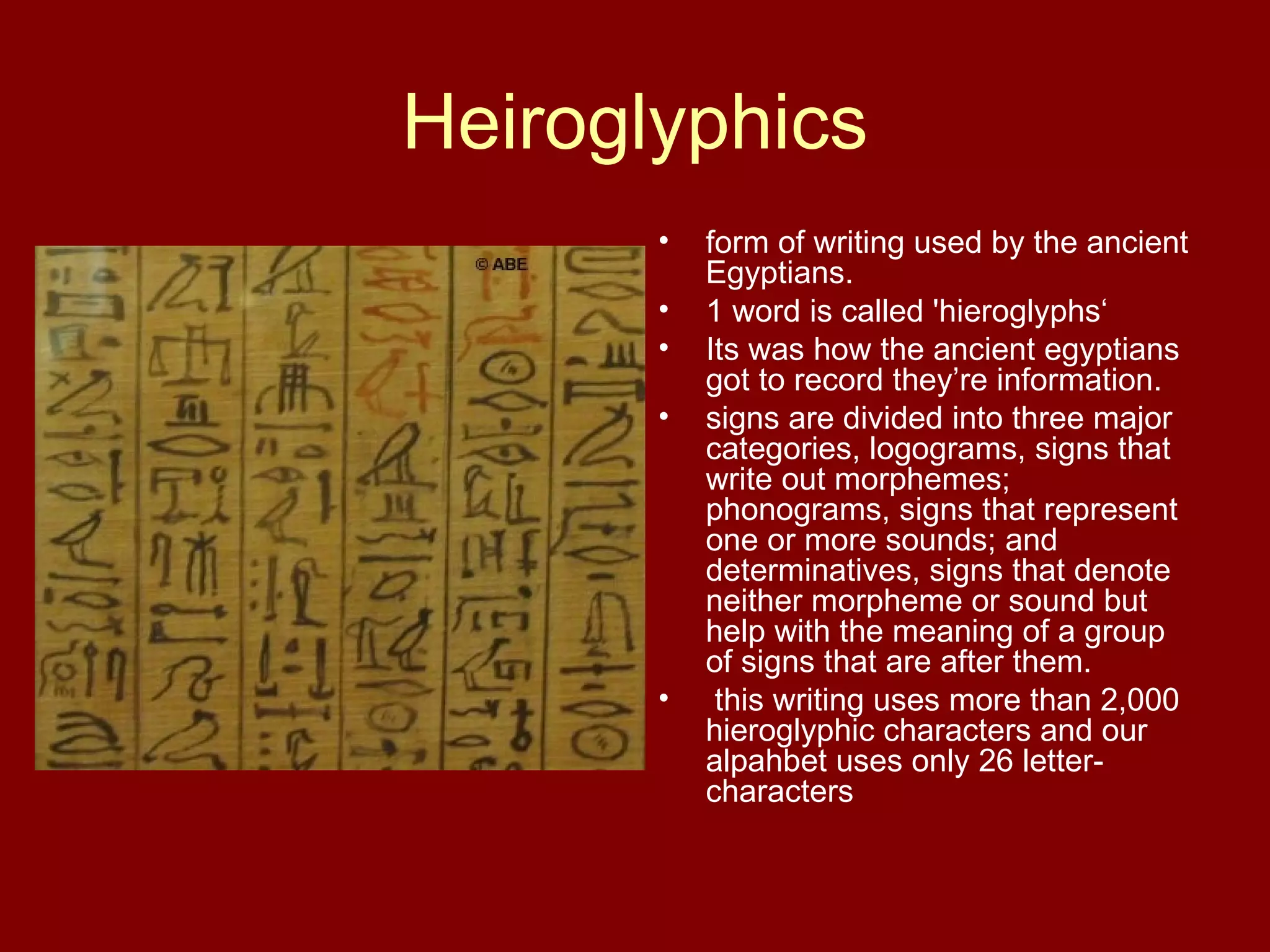 Ancient Egypt Writing | PPT