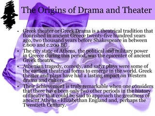 Ancient Greece Drama And Theater | PPT | Comedy | Genres