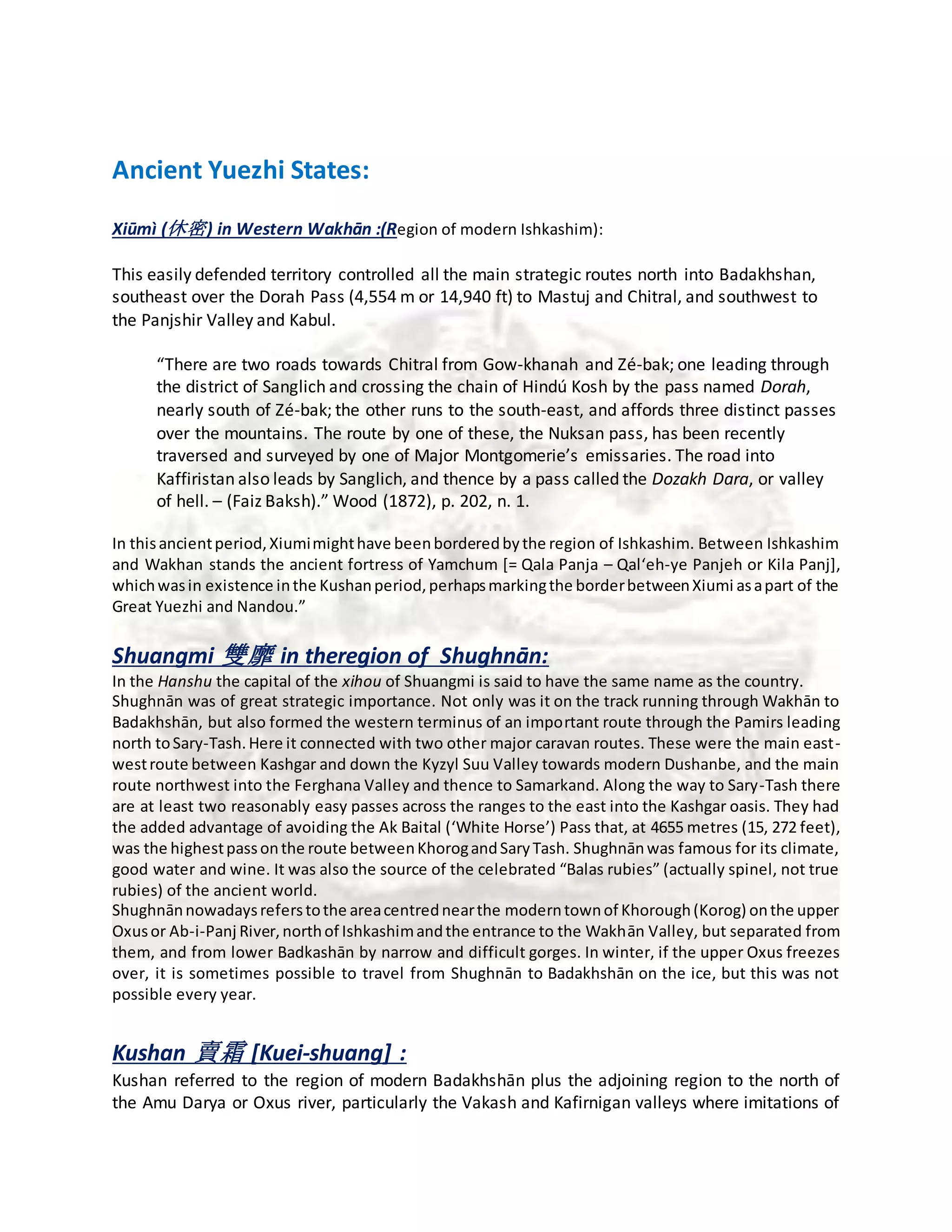 Ancient yuezhi gurjar states | DOCX