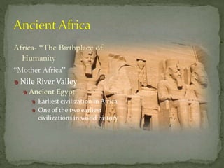 Unit One: Ancient Africa | PPTX | Genealogy and Ancestry | Hobbies ...