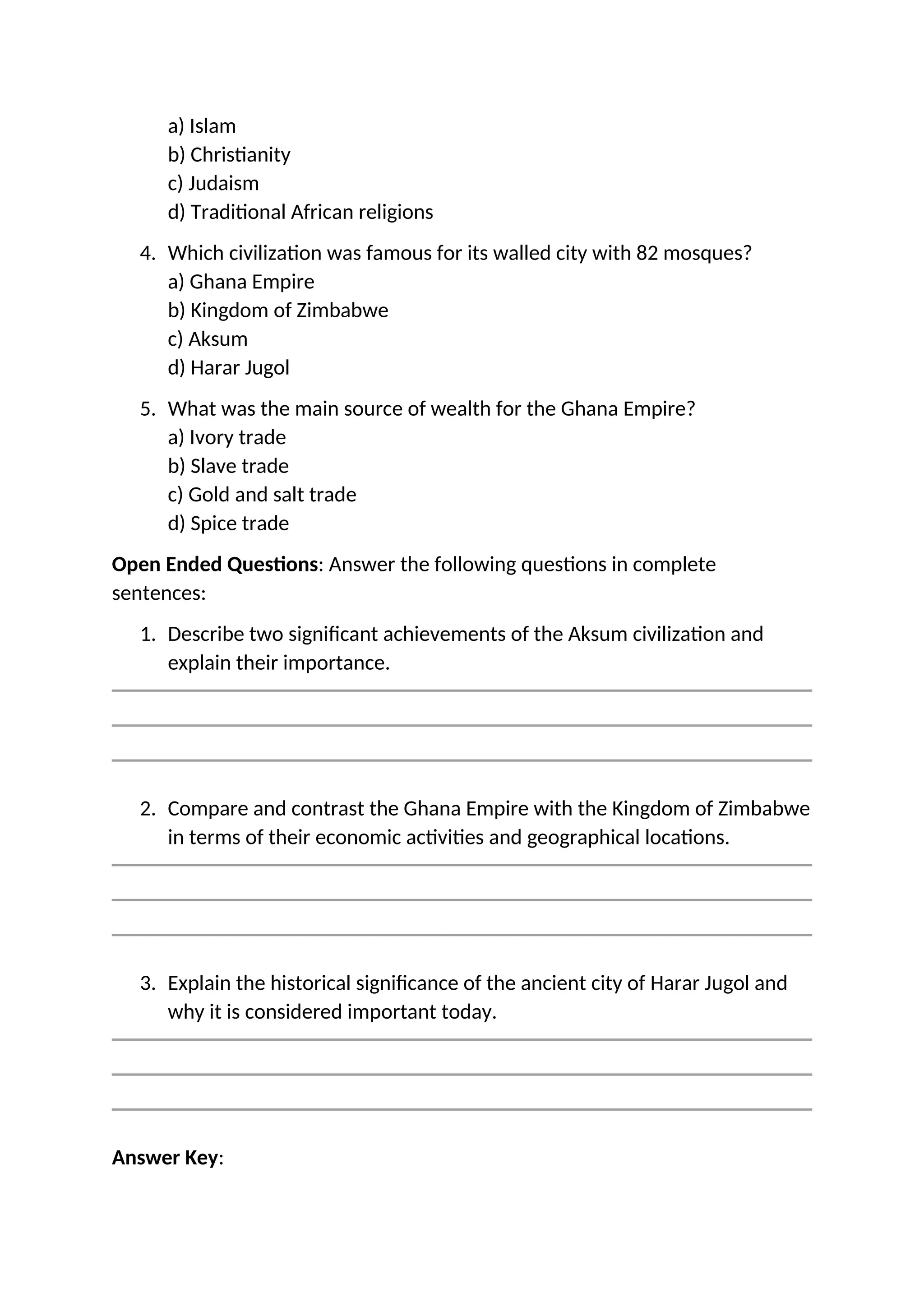 Ancient African Civilizations Worksheet.docx