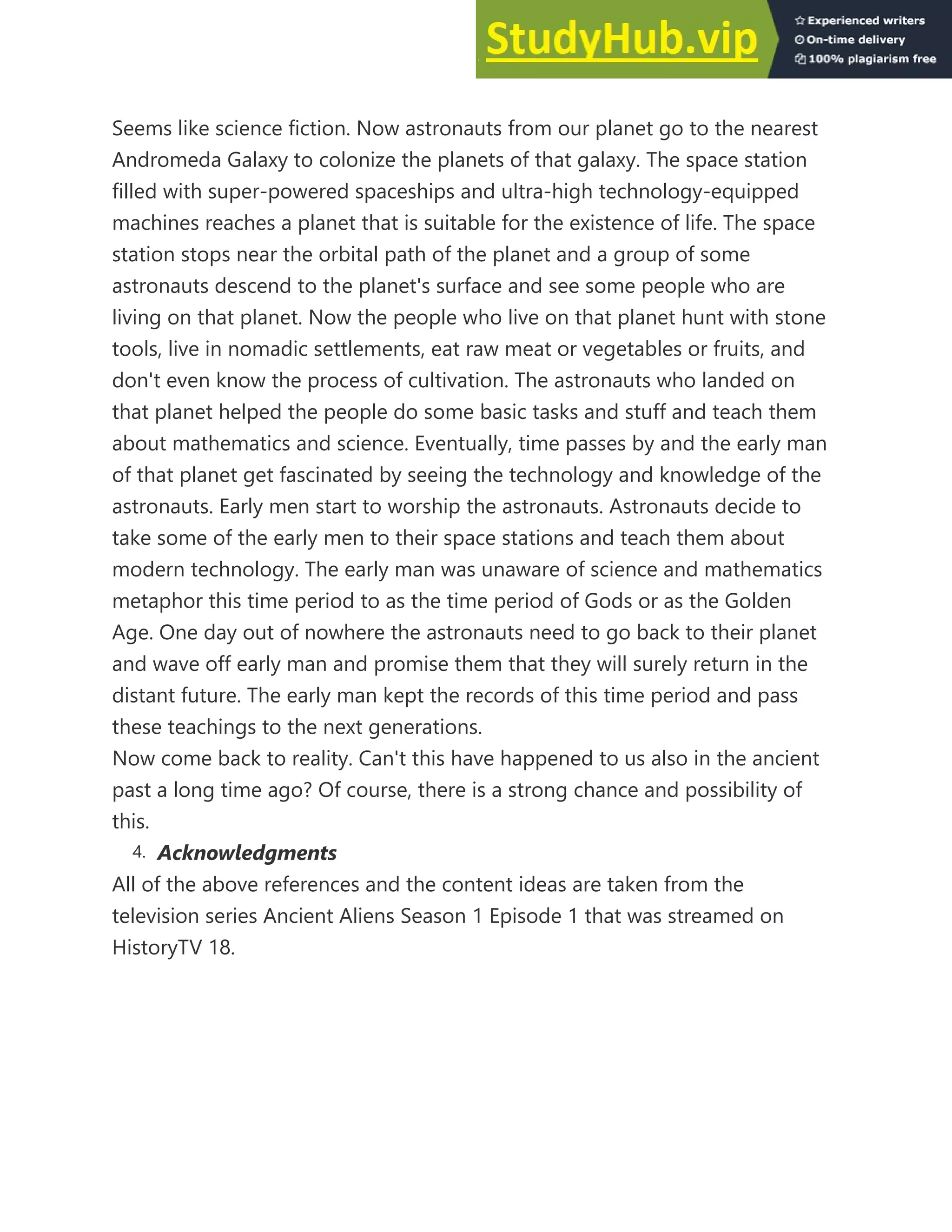 Ancient Aliens Theory Research Amp Facts | PDF