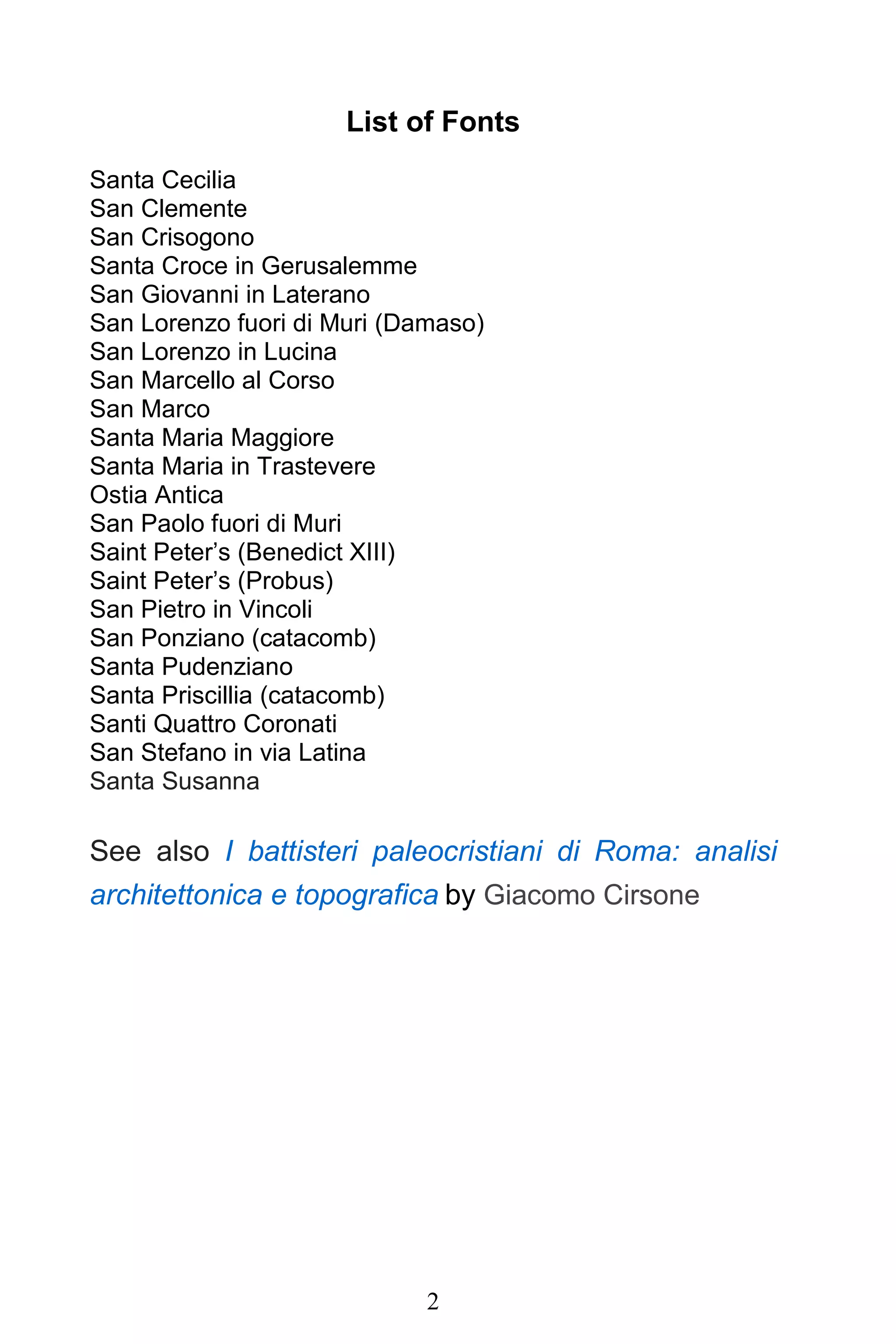 Ancient and Medieval Baptismal Fonts in Rome | PDF